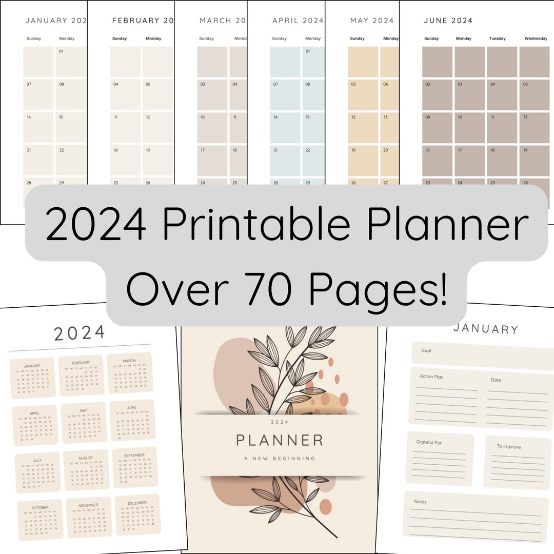 Printable Planner 2024 Planner Monthly Planner Weekly Planner Daily ...
