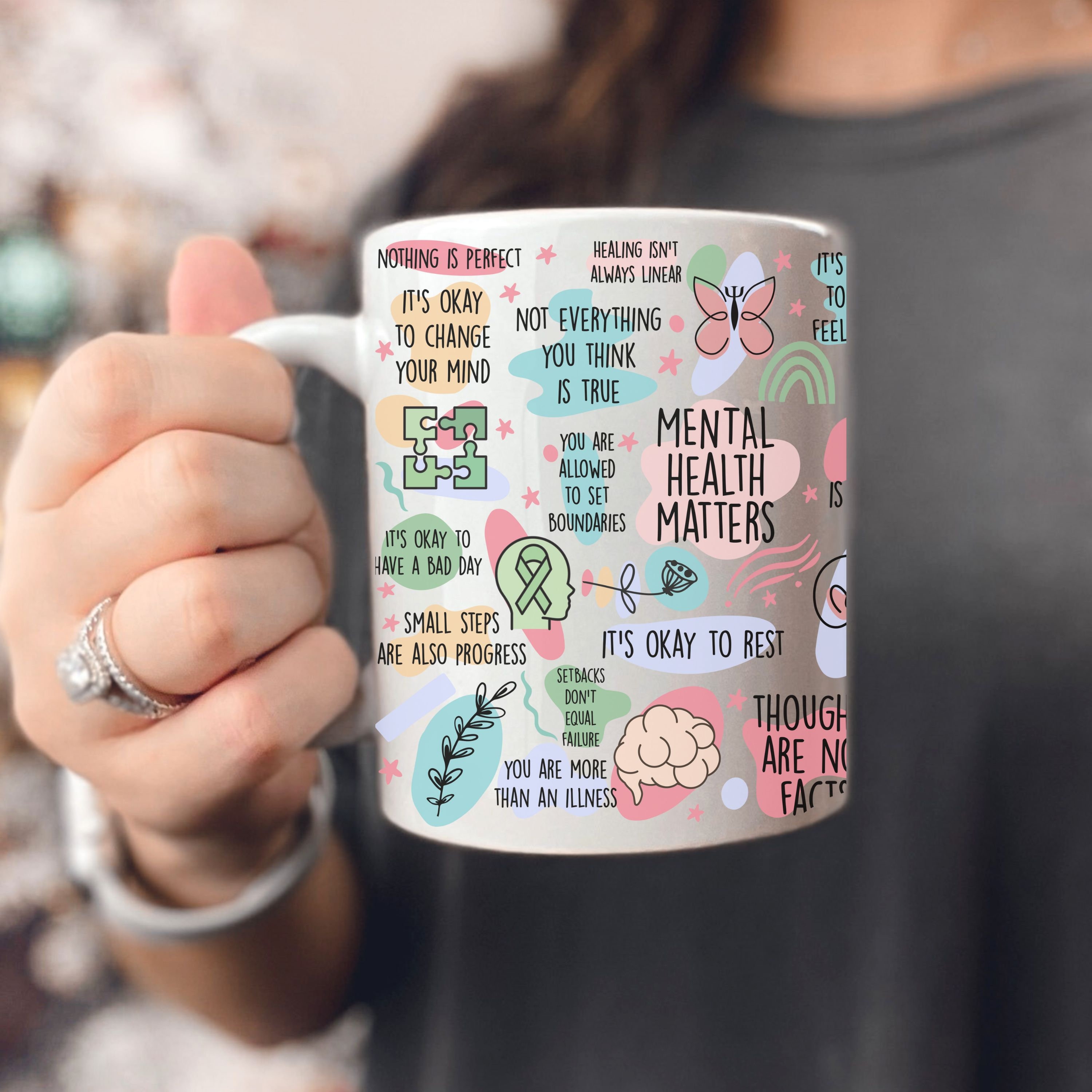 Positive Affirmation Mug Mental Health Cup Inspirational Drinkware ...