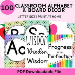 Classroom Decor Digital Download Alphabet Decor for Classroom Alphabet ...
