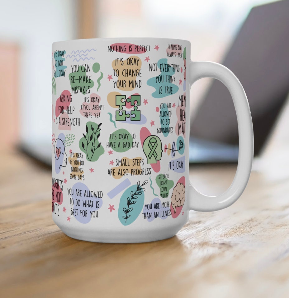 Positive Affirmation Mug Mental Health Cup Inspirational Drinkware ...