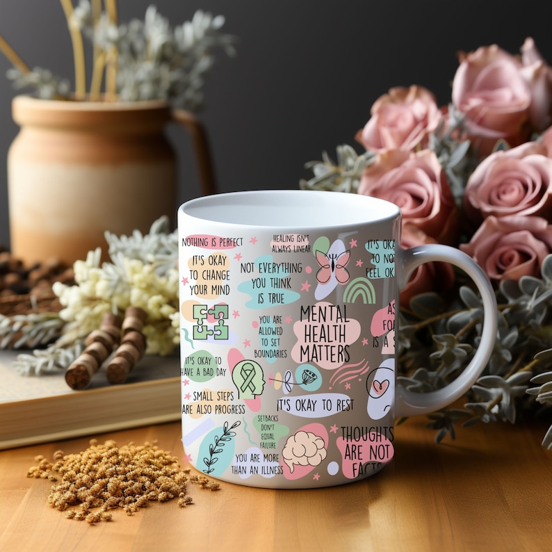 Positive Affirmation Mug Mental Health Cup Inspirational Drinkware ...
