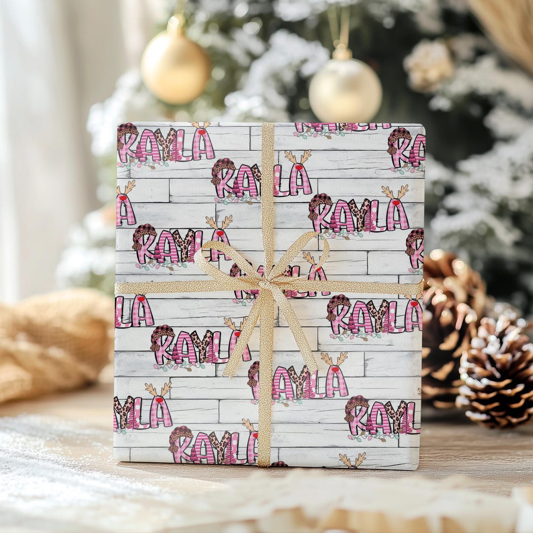 Personalized Wrapping Paper Christmas Cute Gift Wrap With Name Custom ...