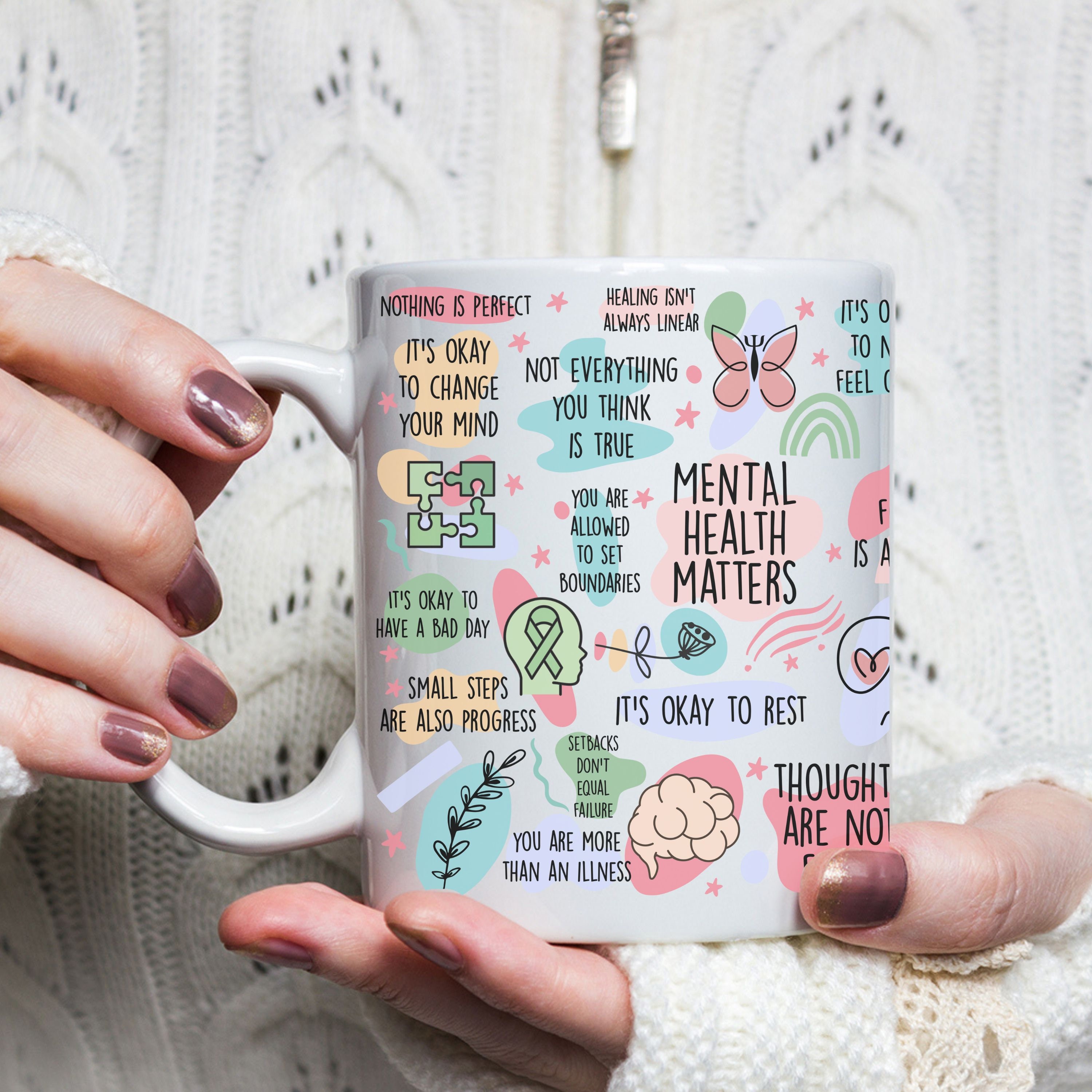 Positive Affirmation Mug Mental Health Cup Inspirational Drinkware ...