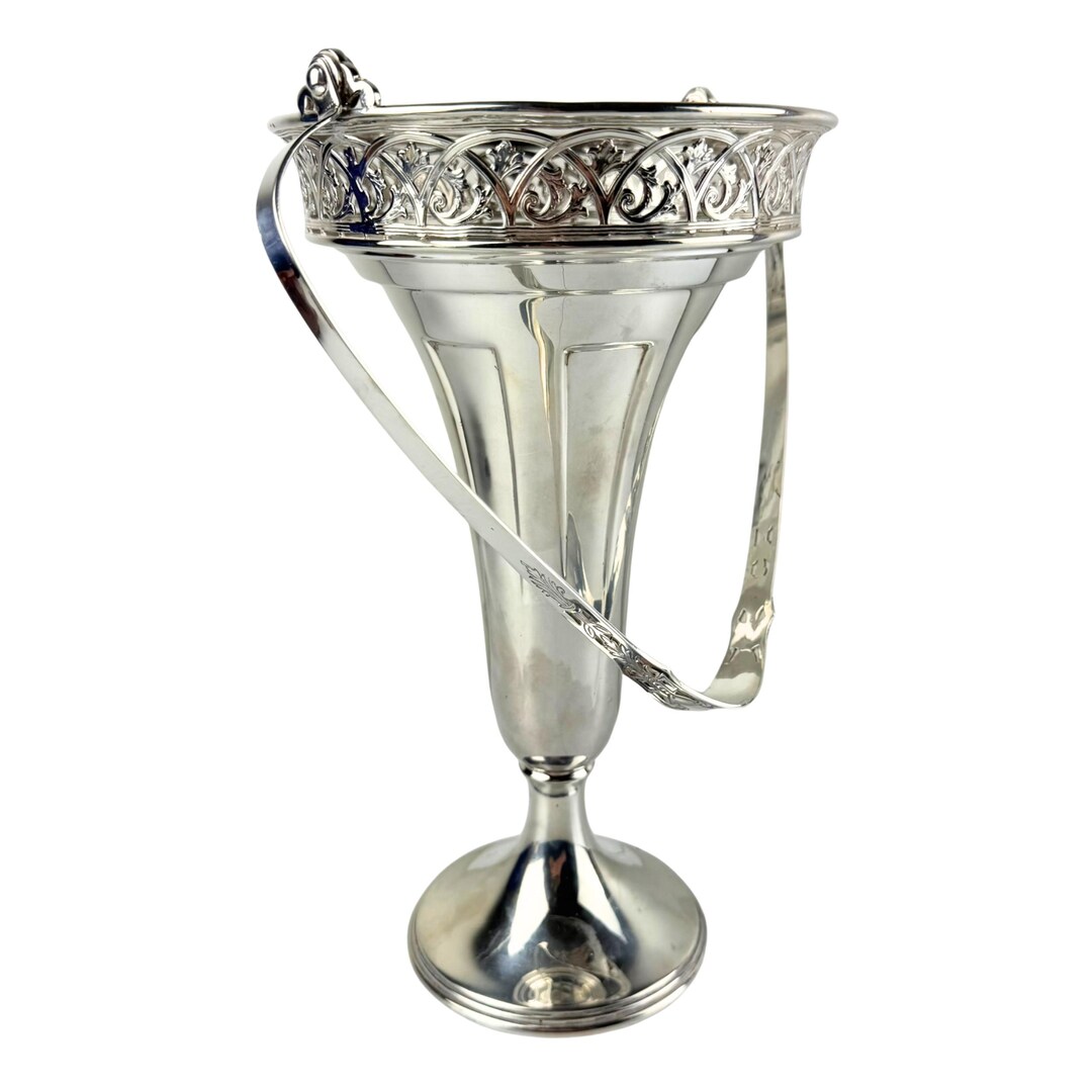 Pairpoint Silverplate Trumpet Vase • Art Deco Brides Basket • Antique ...