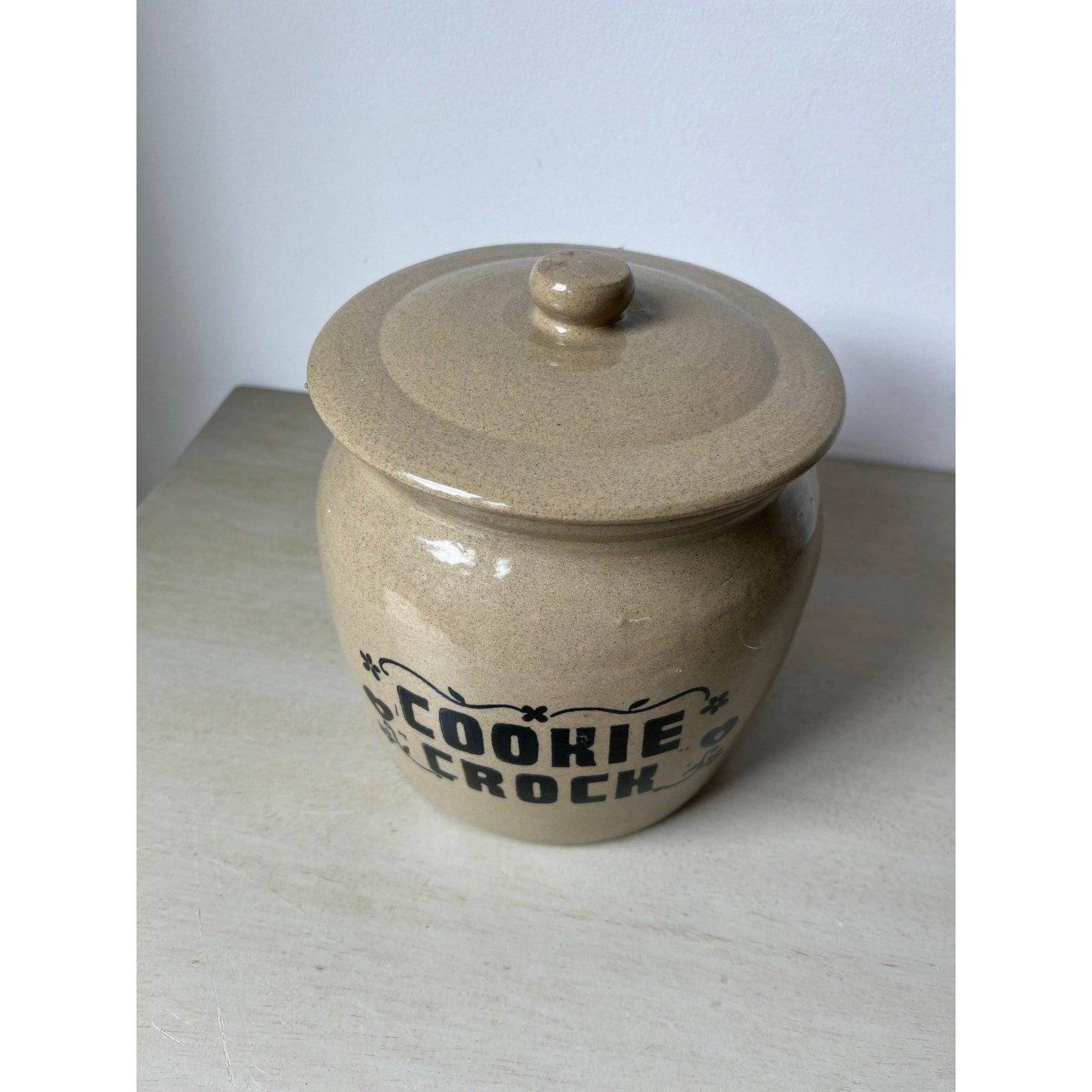 Large Vintage Stoneware Cookie Crock Made by Moira of England - Etsy