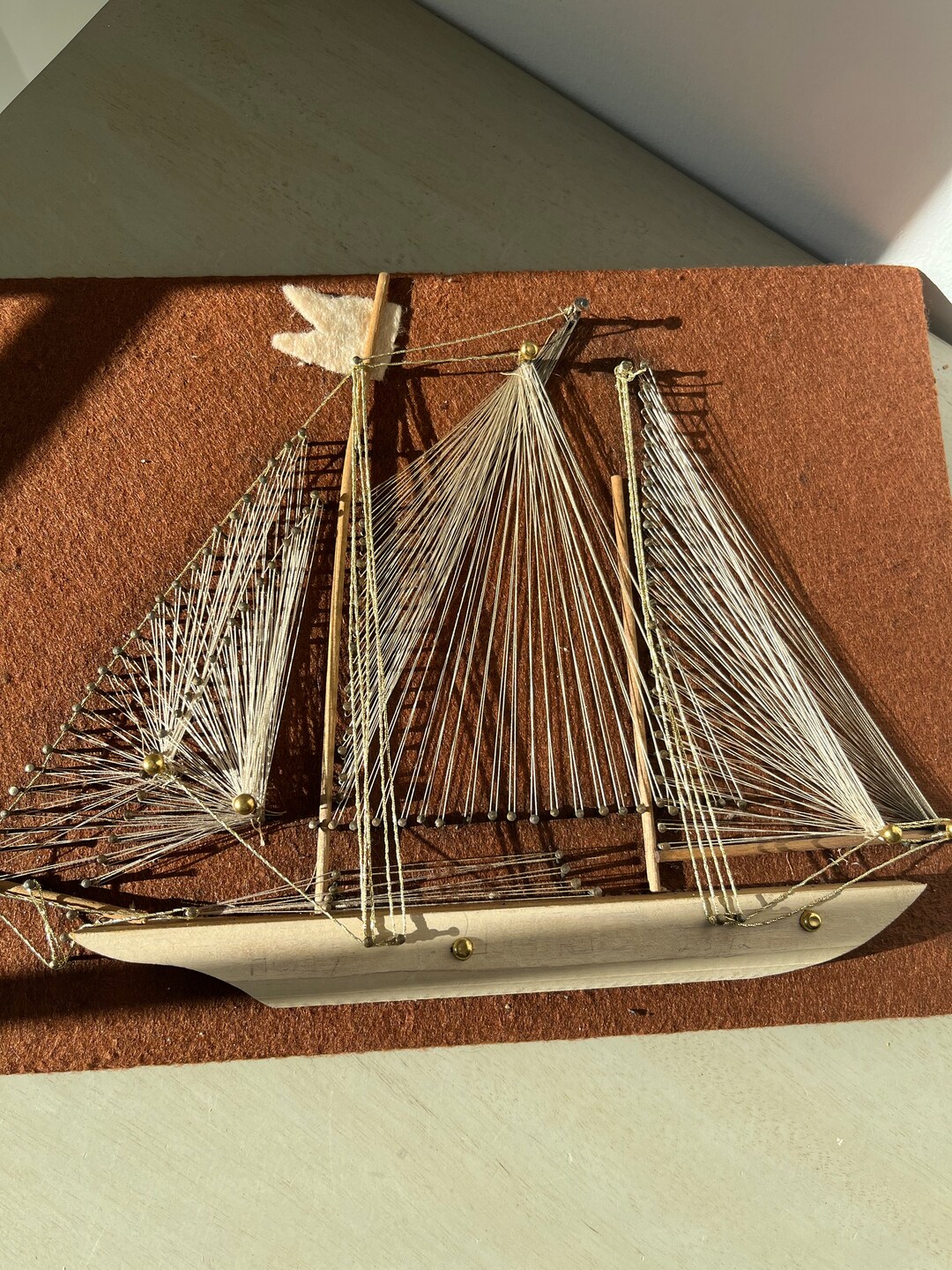 Vintage 3D Wire Boat Picture - Etsy