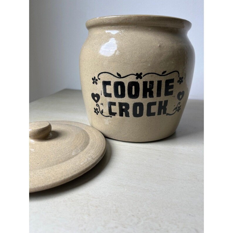 Large Vintage Stoneware Cookie Crock Made by Moira of England - Etsy