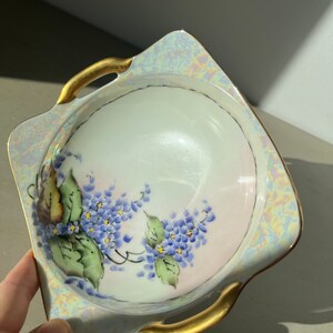 Antique Porcelain Hand Painted Dish With Gold Painted Handles - Etsy