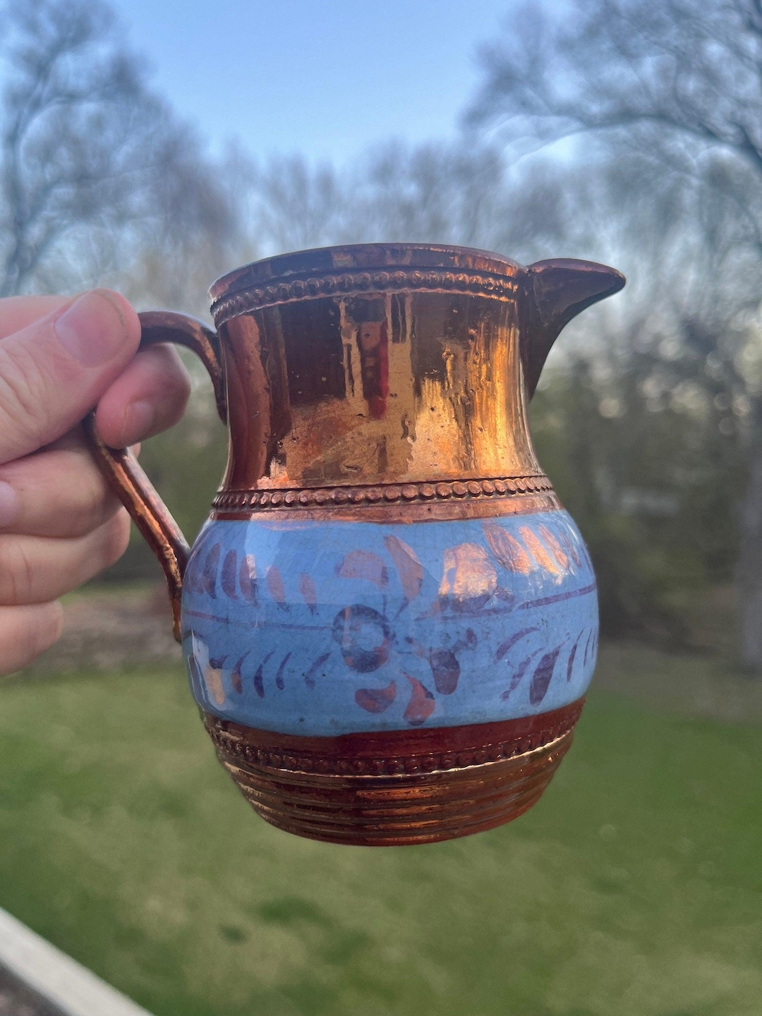 Antique Copper Lusterware Creamer Jug - Etsy
