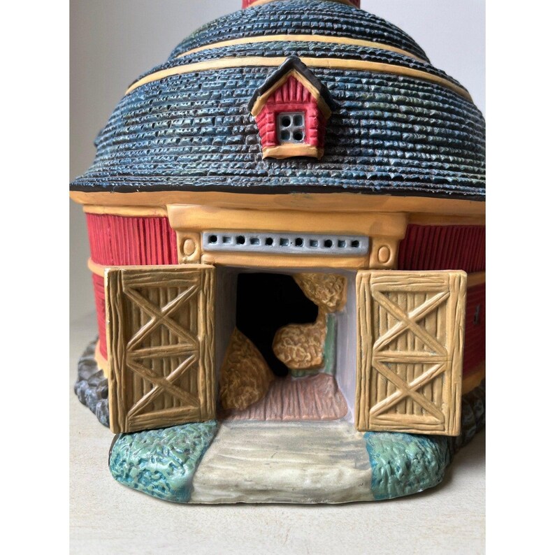 Vintage Red Round Barn - Part of Christmas Village Accessories by Lang ...