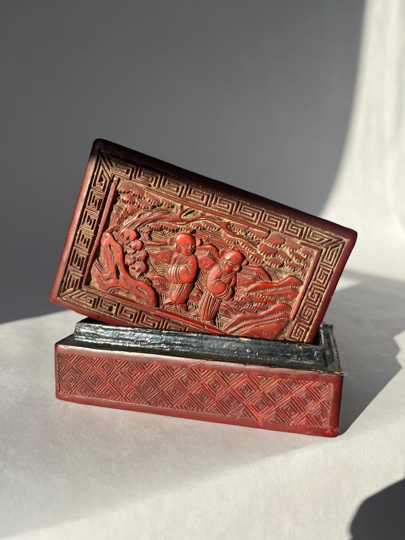 Antique Chinese Lacquer Box - Etsy