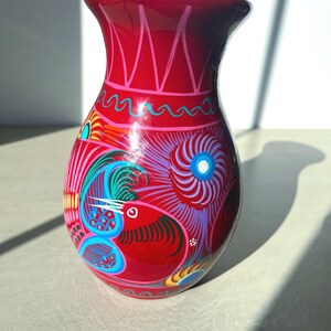Mexican Folk Art Red Ware Pottery Vase - Etsy