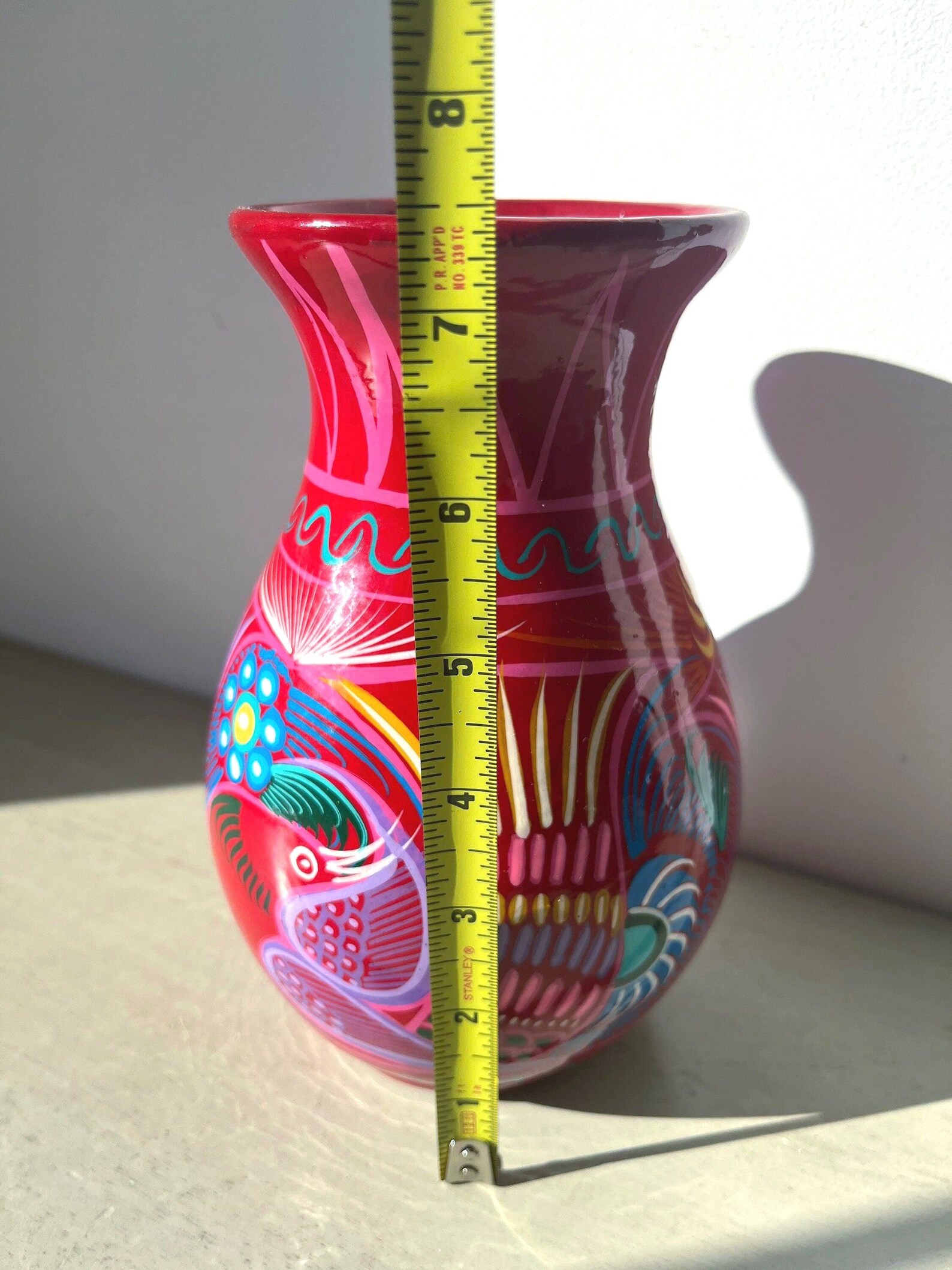 Mexican Folk Art Red Ware Pottery Vase - Etsy