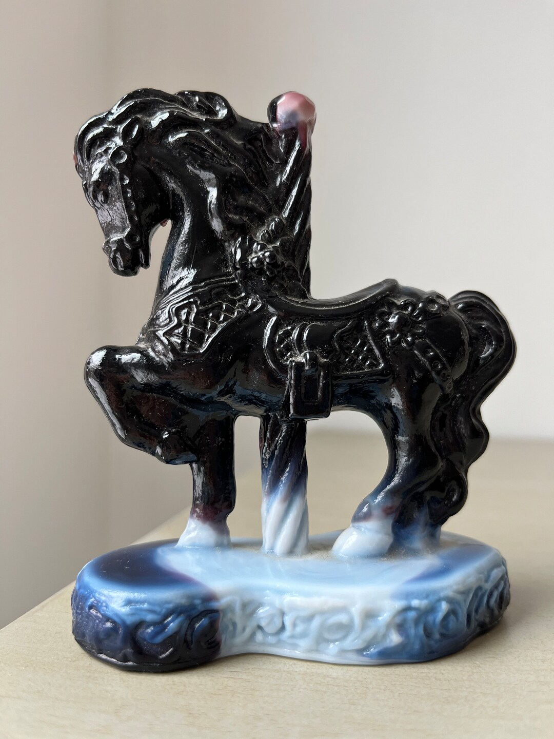 Rare 1980s Carnival Mosser Glass Carousel Horse - Etsy