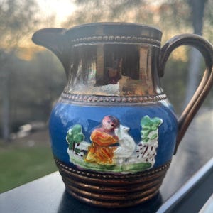 Antique Victorian Copper Luster Creamer Pearlware - Etsy