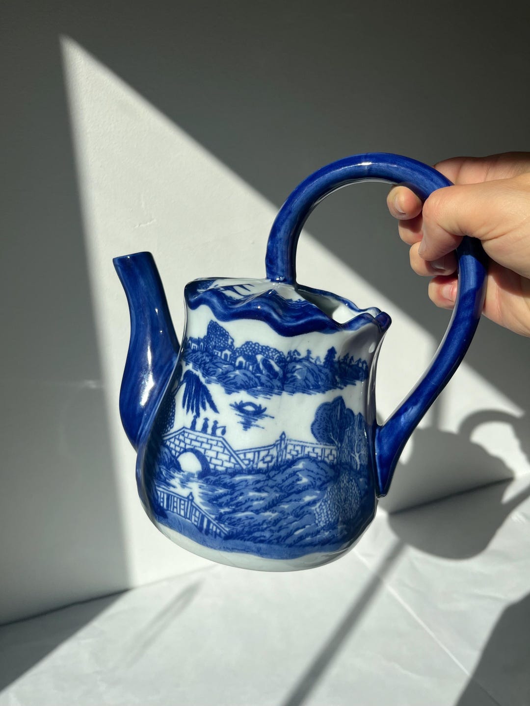 Vintage Victoria Ware Ironstone Blue & White Watering Pitcher - Etsy