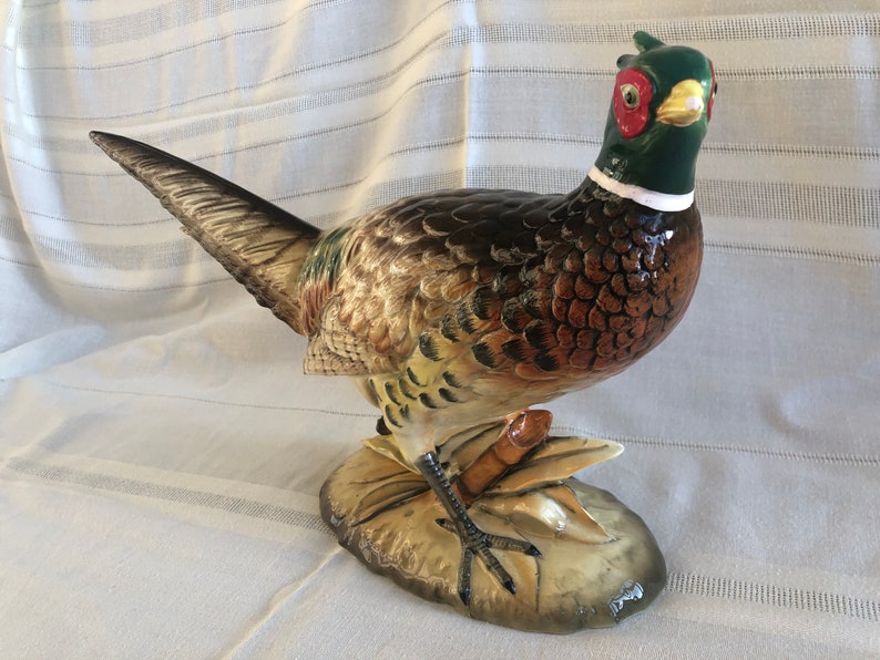 LARGE VINTAGE NORCREST Pheasant Figurine, Porcelain Collectible Stature ...