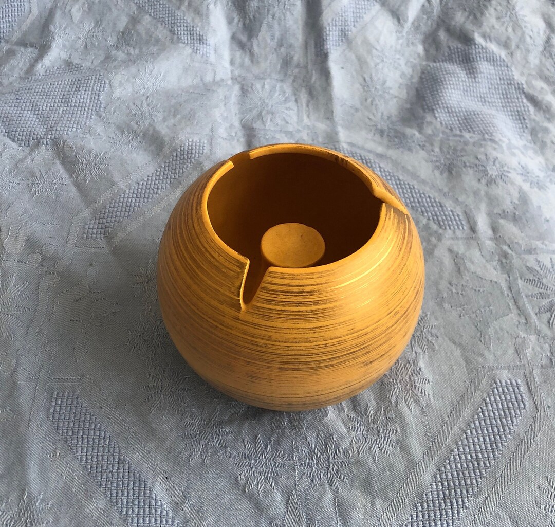 MIDCENTURY Modern Orb Ashtray, 1960s Vintage Ceramic Sphere, Orange ...