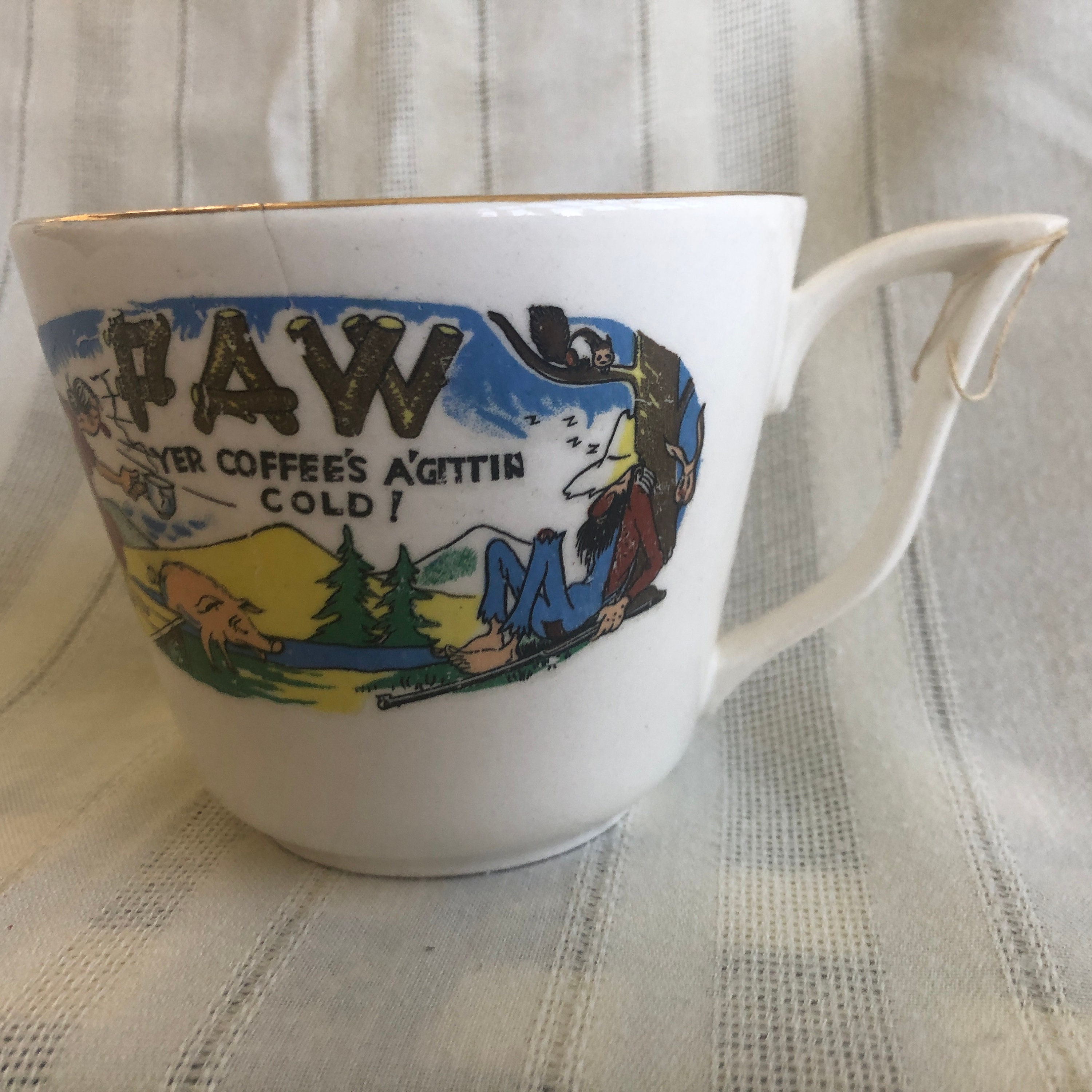 MINT 1950s Kitschy Oversized PAW Mug, NORCREST Coffee Drinker ...