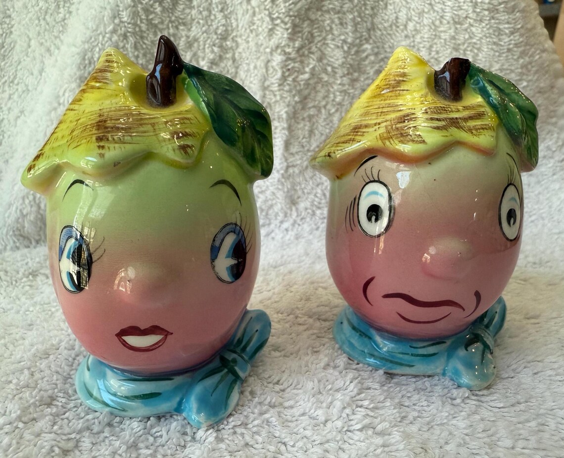 RARE PY 1950s Anthropomorphic Salt and Pepper Shakers, Norcrest ...