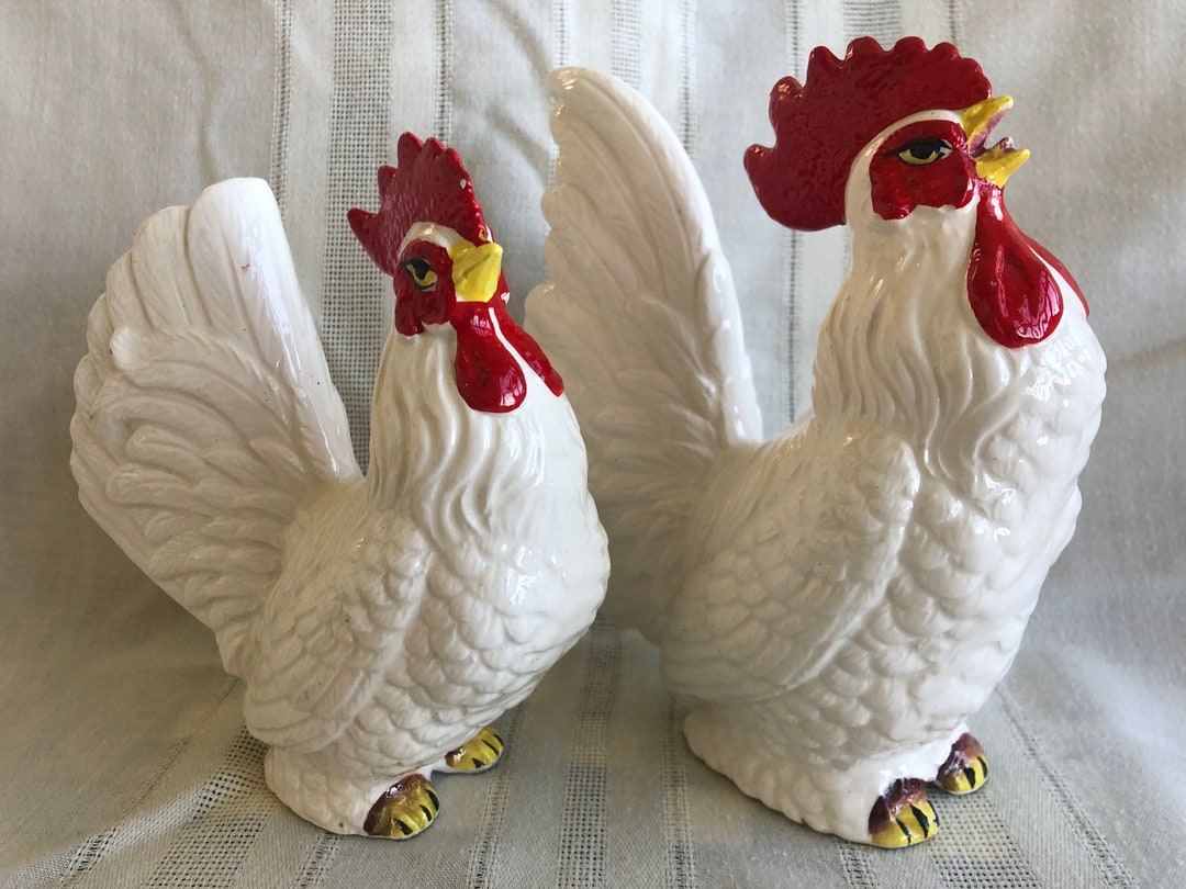 Vintage 1960s ROOSTER Figurines, Vintage NORCREST Ceramic Roosters ...