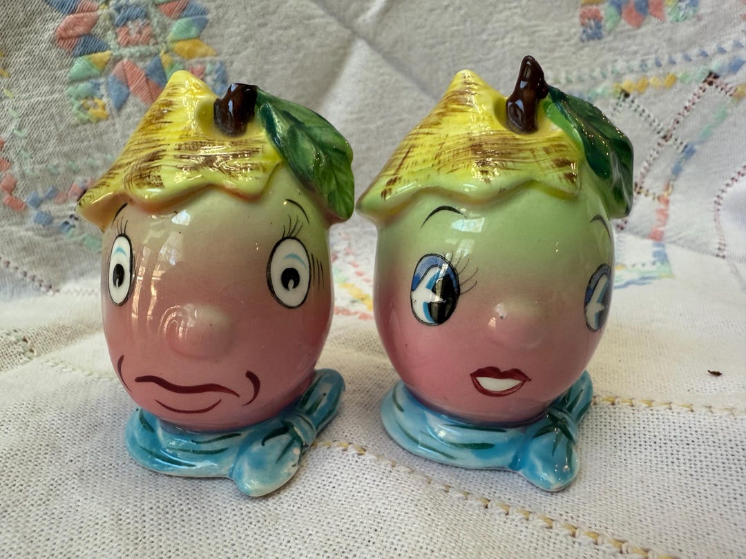 RARE PY 1950s Anthropomorphic Salt and Pepper Shakers, Norcrest ...