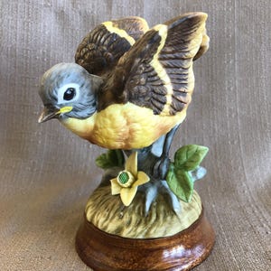 Vintage JOSEF ORIGINALS Yellow Ceramic Bird, Midcentury Robin Finch ...