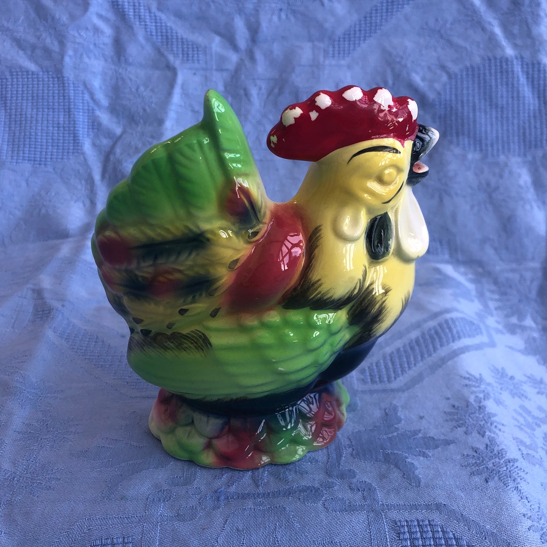 Rooster Wall Pocket Vintage, Ceramic Chicken Wall Decor, Farmhouse ...