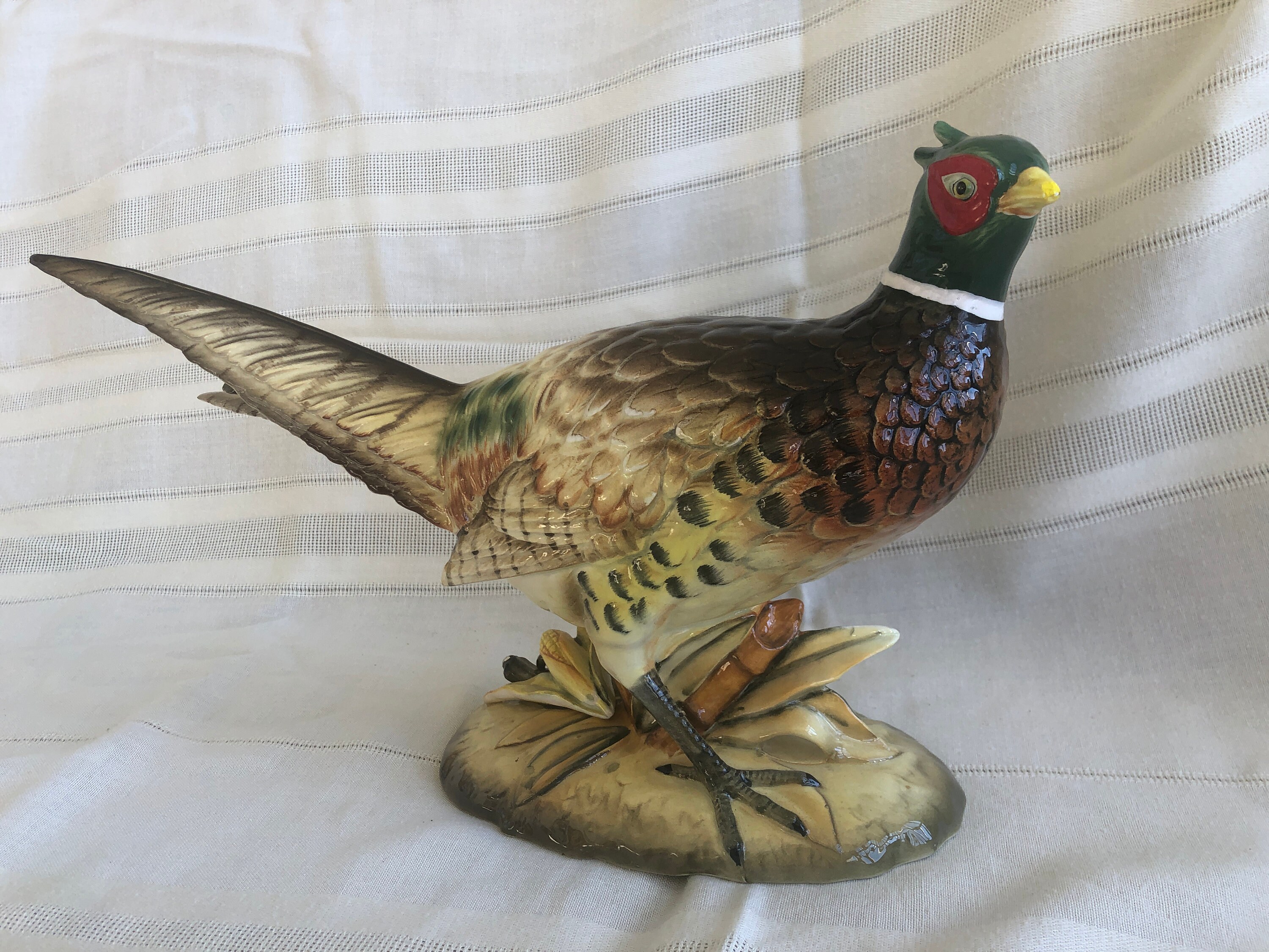 LARGE VINTAGE NORCREST Pheasant Figurine, Porcelain Stature, Fall Decor ...