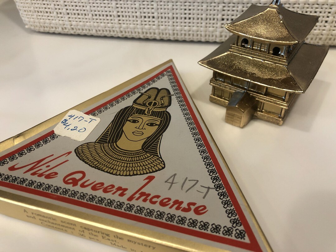 Incense Cones 1970s PACKAGE, Nile Queen Incense Box, EMPTY Triangle Box ...