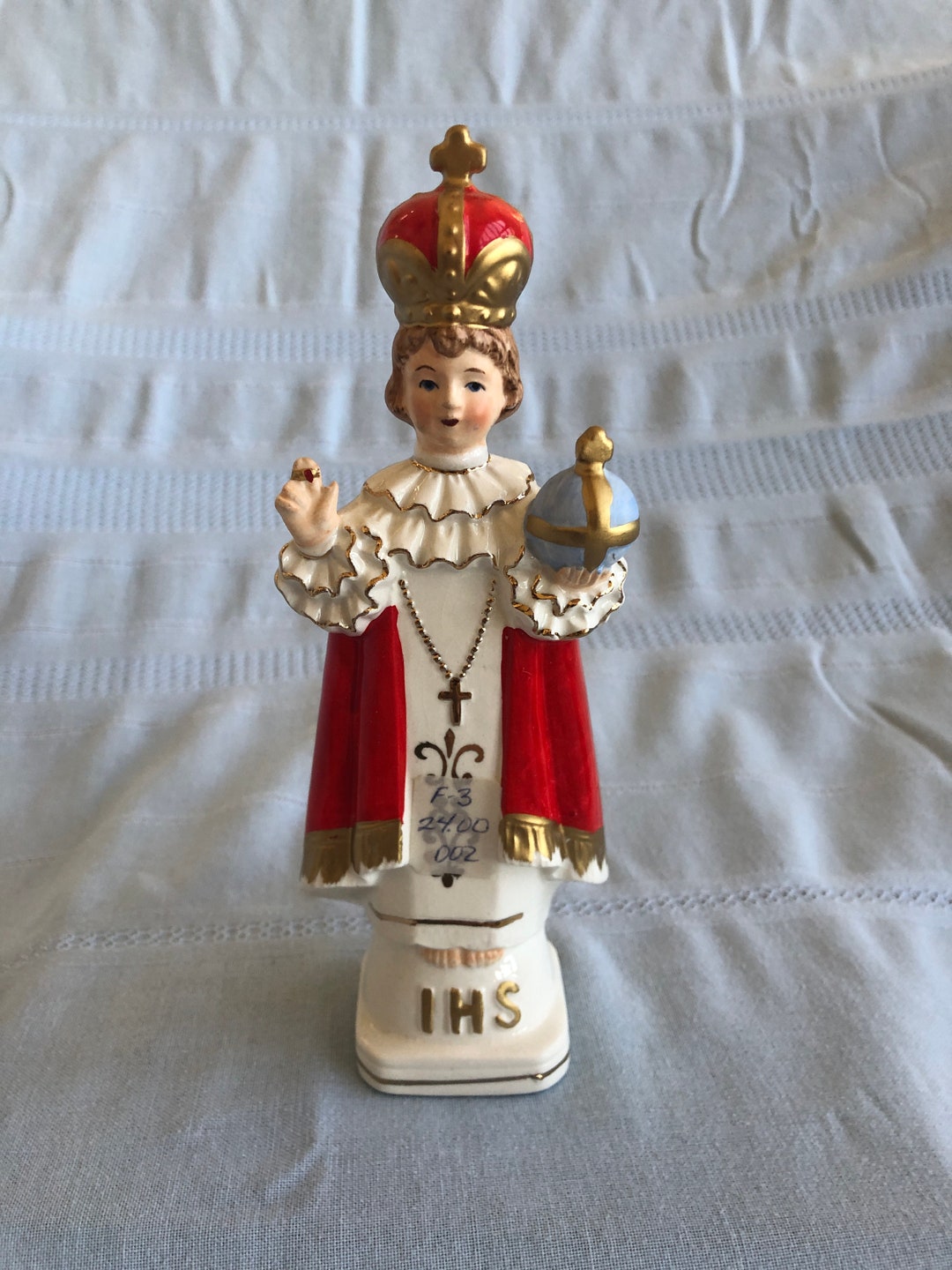 Vintage Ceramic IHS Ecclesiastical Figurine, 1950s in His Service ...
