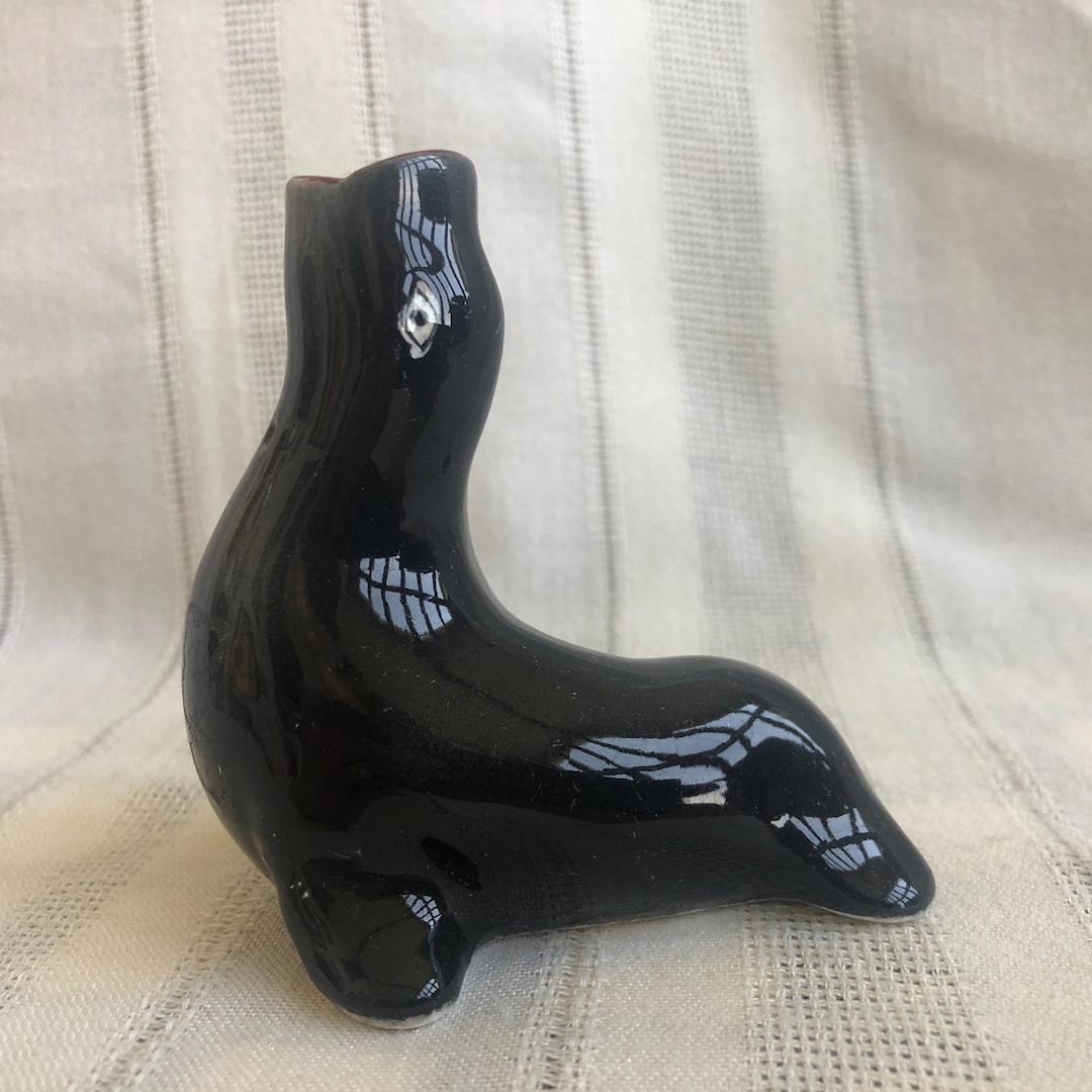 Mid-century Ceramic Brown Seal Figurine, EXCELLENT Condition, Vintage ...