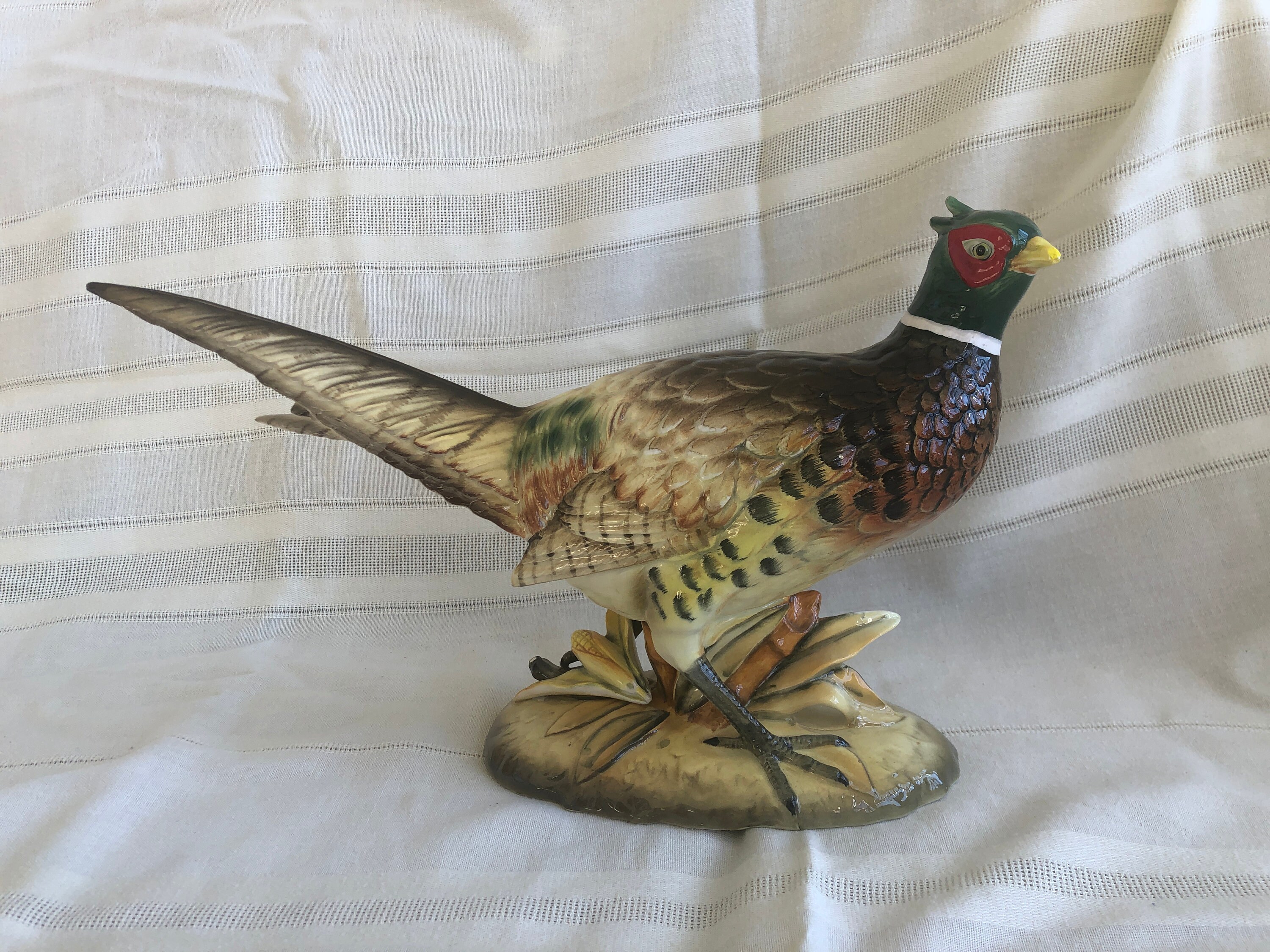 LARGE VINTAGE NORCREST Pheasant Figurine, Porcelain Stature, Fall Decor ...