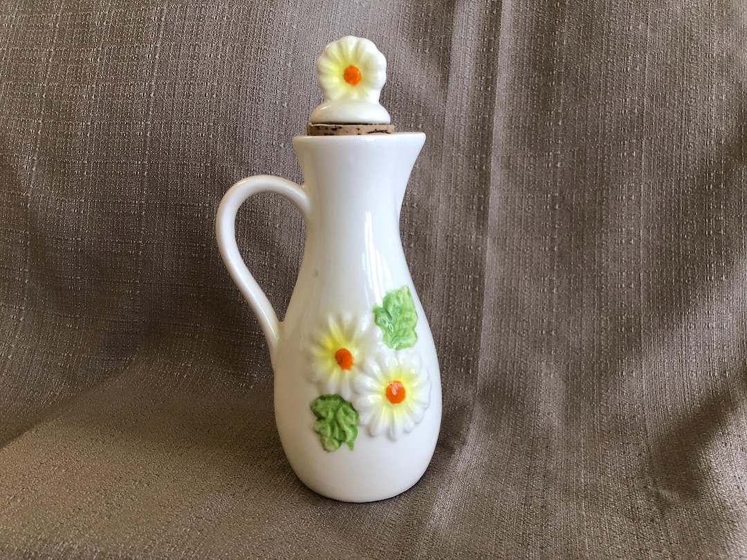 Kitschy Retro Oil Dispenser, 1960s Ceramic Pitcher, Olive Oil Bottle ...