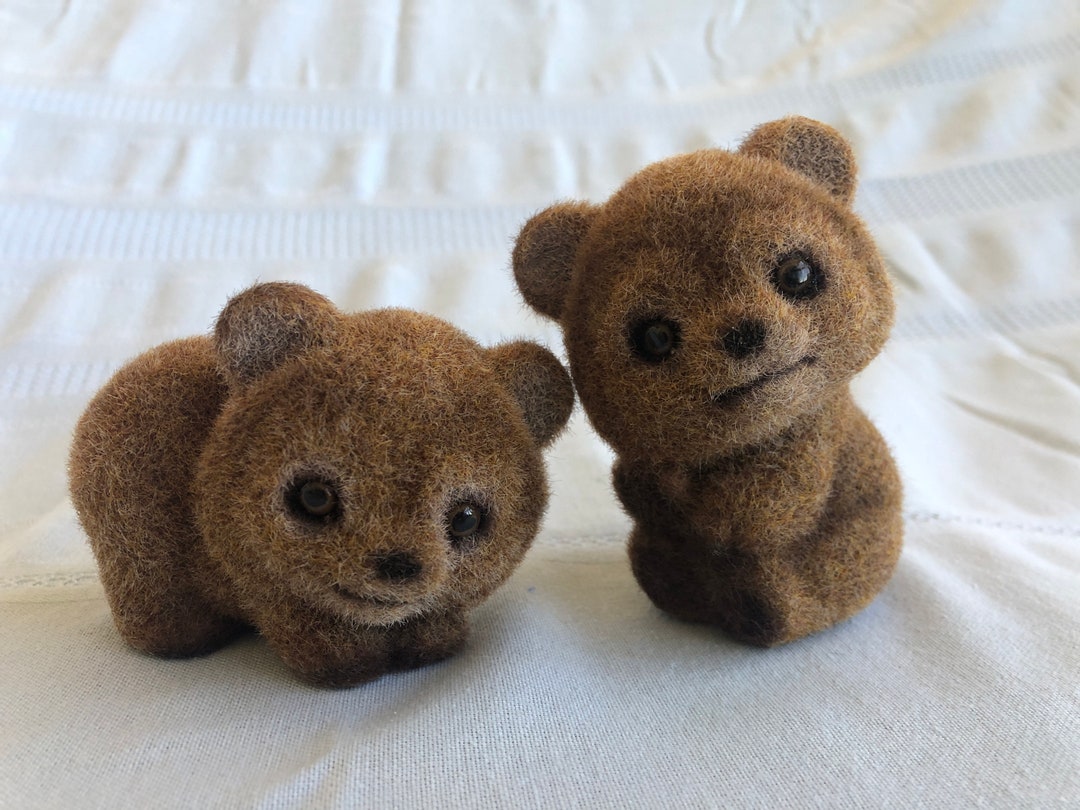 Flocked Bear Cubs Figurines, SET of 2, Vintage JOSEF ORIGINALS Bear ...