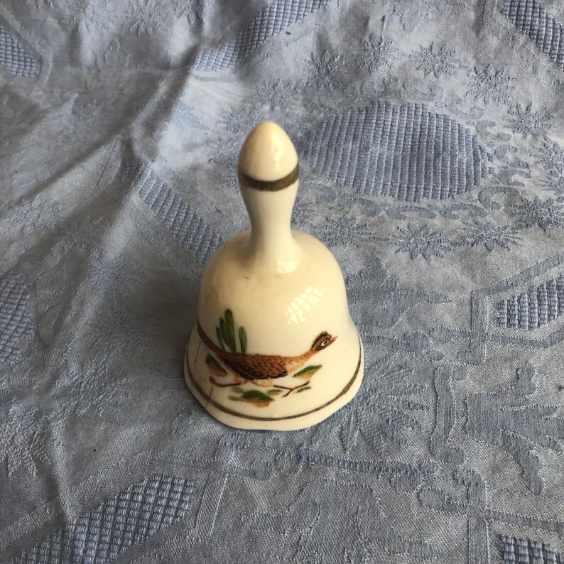 Roadrunner Souvenir Bell Vintage, Ceramic Midcentury Bell, Hand Painted ...