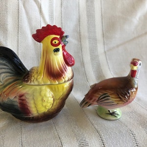 MINT Vintage NORCREST Rooster and Turkey, Fall Decor, Ceramic Rooster ...