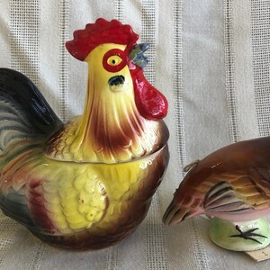 MINT Vintage NORCREST Rooster and Turkey, Fall Decor, Ceramic Rooster ...