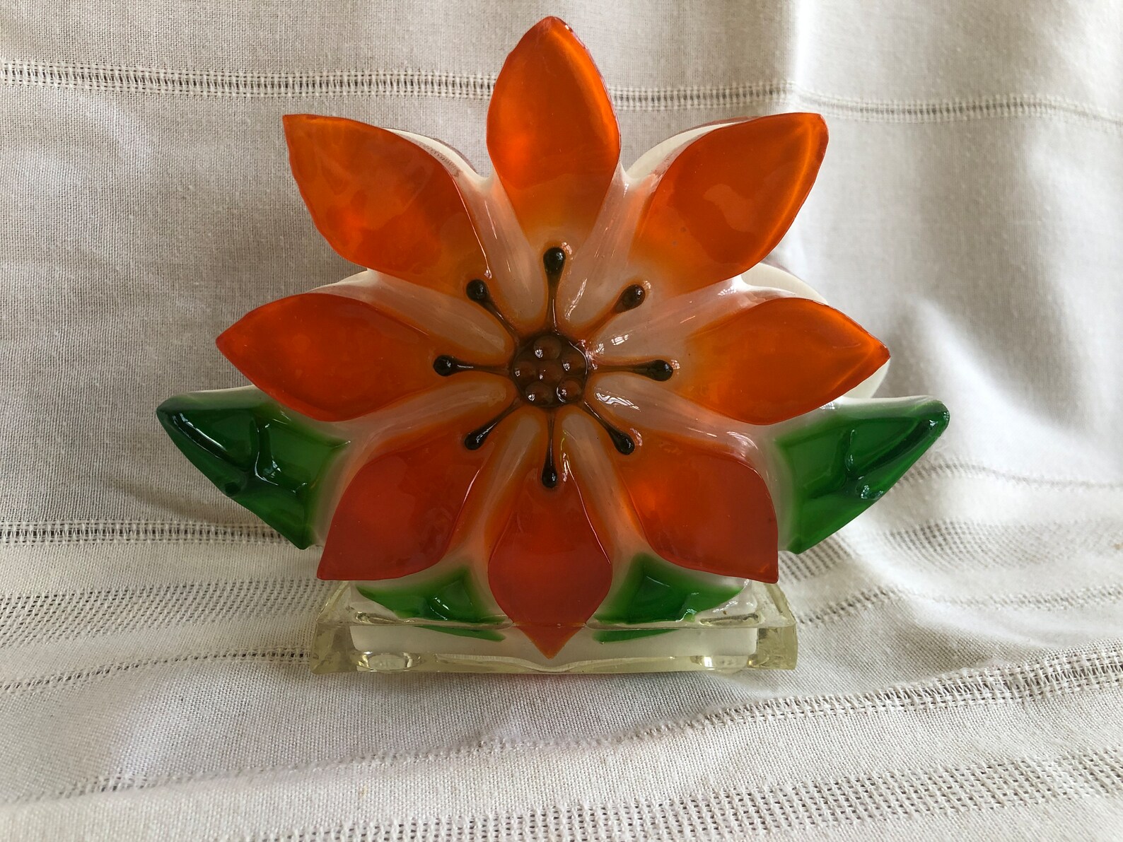 1960s Lucite Napkin Holder or Amber Trivets, MINT Condition, Autumn ...