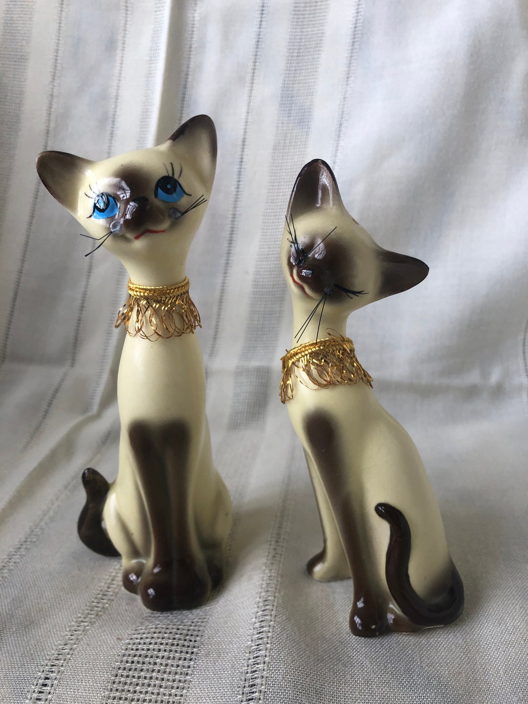 MIDCENTURY Siamese Cats Salt & Pepper Ceramic Shakers, Long Neck, MINT ...