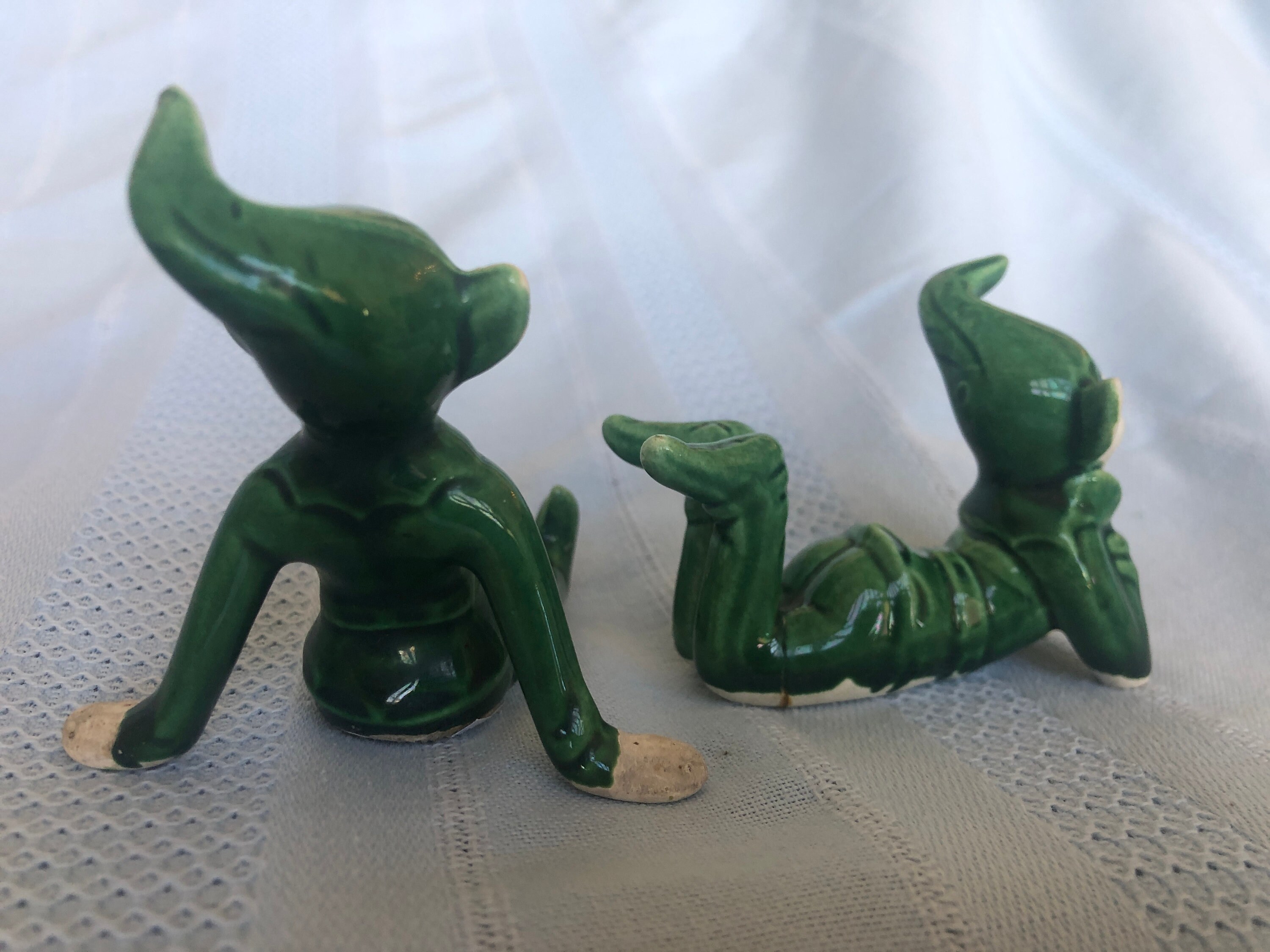 1950s CHRISTMAS ELVES, Set of 4, Vintage Gilner Ceramic Pixie Elf ...