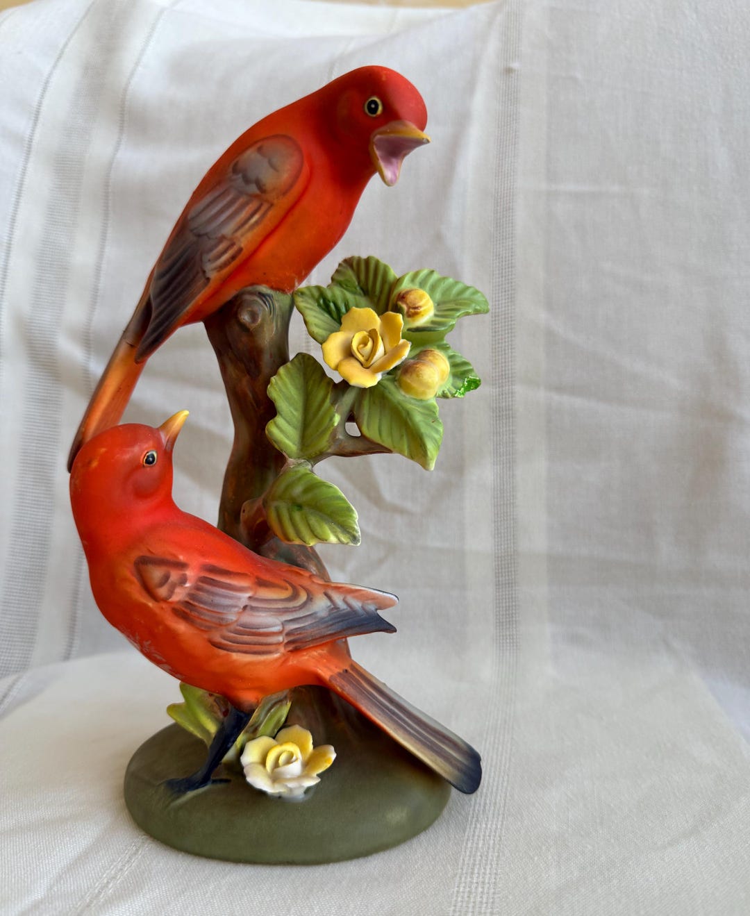 Midcentury NORCREST Orange Bird Figurines, Vintage Ceramic Orange Birds ...