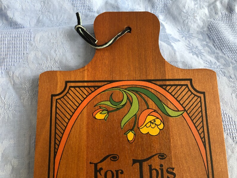 Midcentury Bread Board Plaques, Kitchen Wall Decor Wood Plaque, 1980 ...