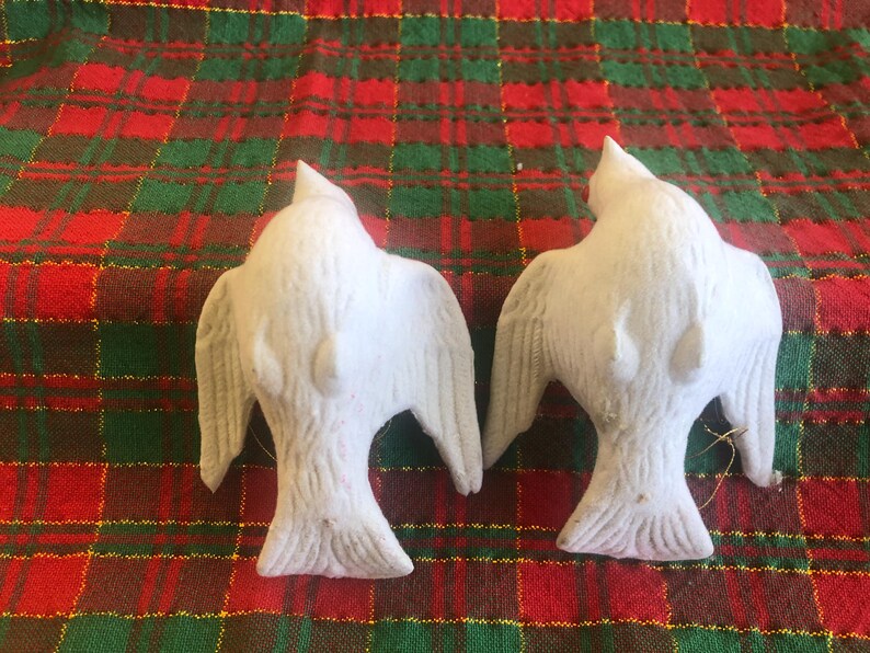 Vintage Flocked White Dove Ornament, Set of 2, Easter Decor, Ceramic ...