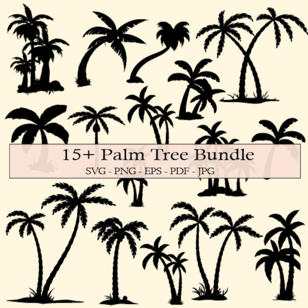 Palm Tree SVG Bundle Palm Tree SVG Palm Tree Silhouette for - Etsy Portugal