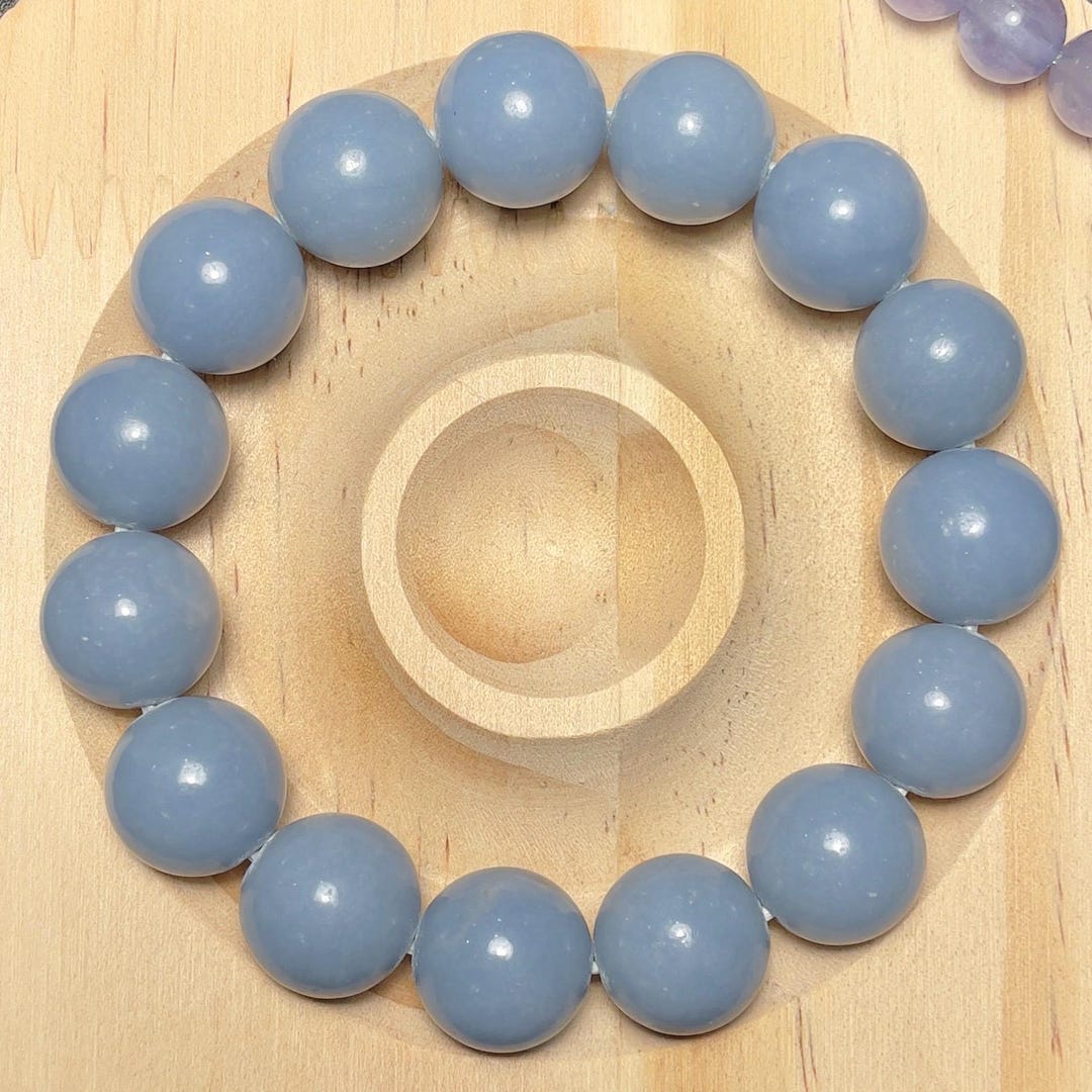 Angelite Celestite Celestine Anhydrite Big Size Beaded Healing ...