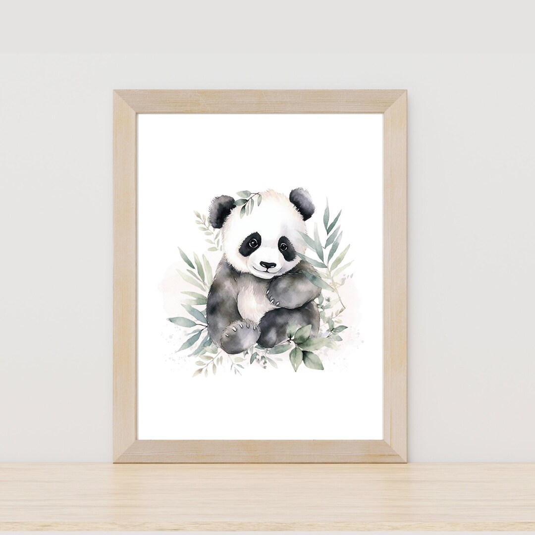 Panda Watercolor Nursery Print: Animal Wall Art (digital Download) - Etsy