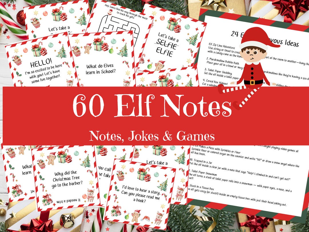 Christmas Elf Notes Bundle: Jokes, Games, Activities (printable PDF) - Etsy