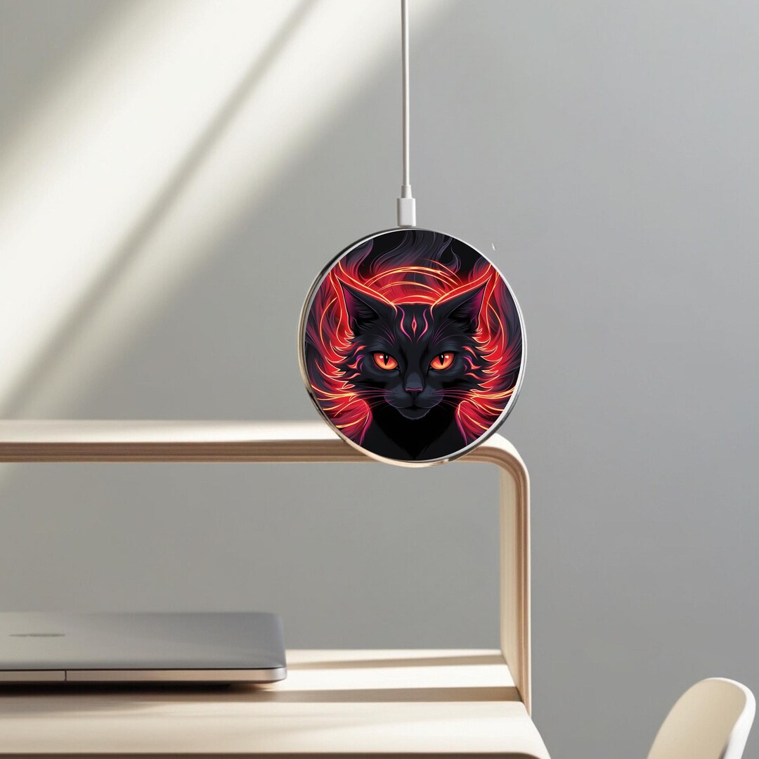 Kawaii Cat Neon Luna Wireless Charger, Japanese Anime Accessories ...