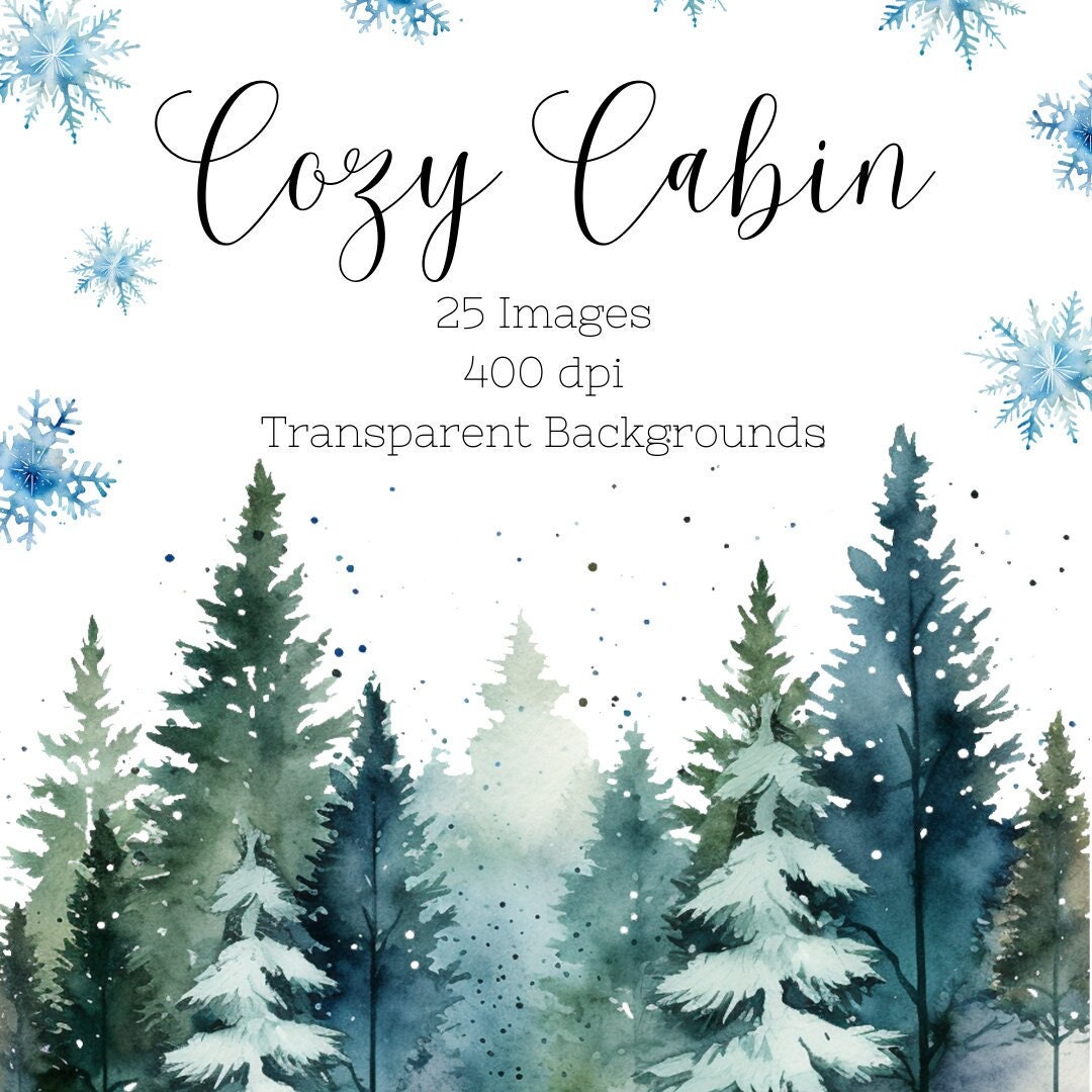 Cozy Winter Clipart, Christmas Clipart, Winter Clipart, Watercolor ...